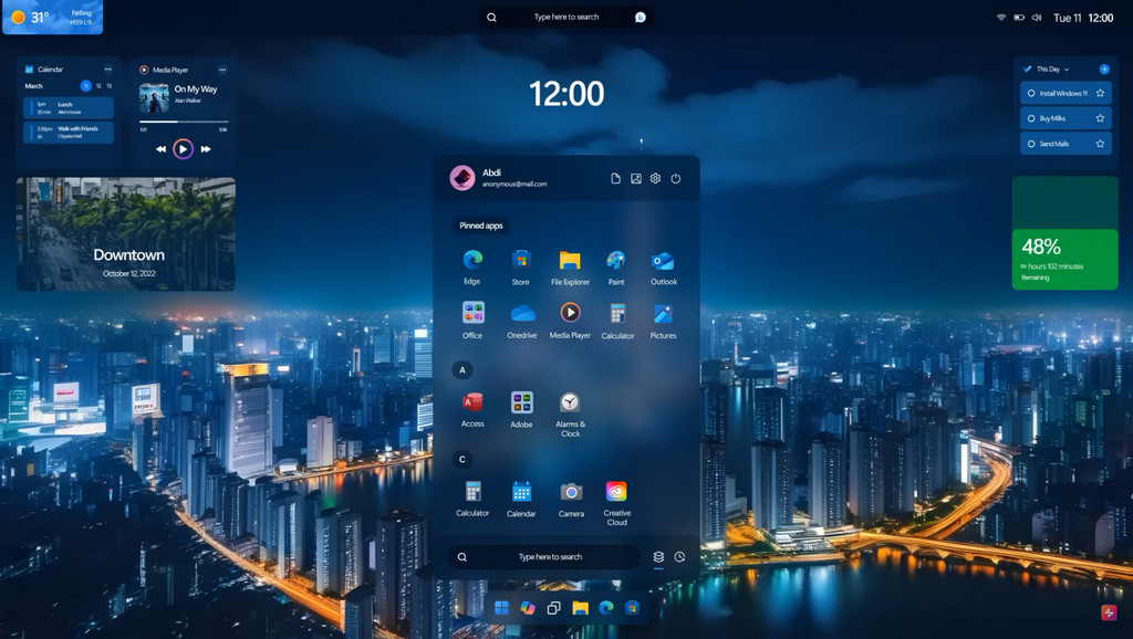 Mời bạn đọc chiêm ngưỡng vẻ đẹp tuyệt mỹ của Windows 12 Concept