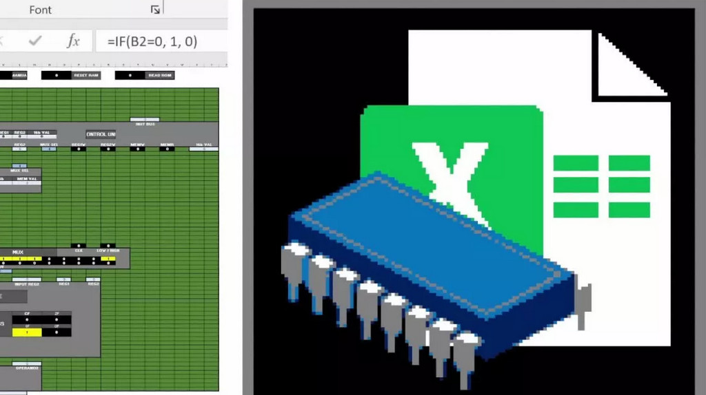 Xuất hiện YouTuber tạo ra CPU 16-bit chỉ bằng Excel