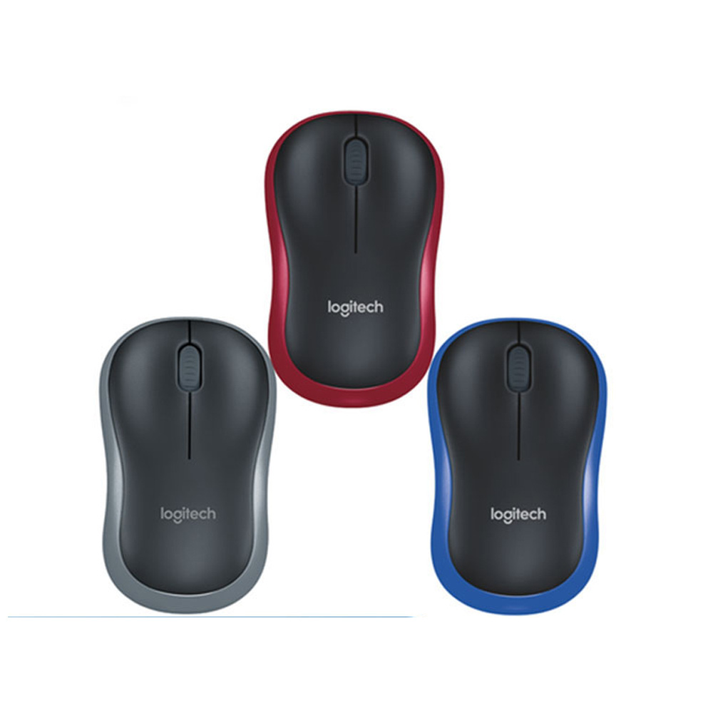 Chuột không dây Logitech M185 Xám/Xanh/Đỏ